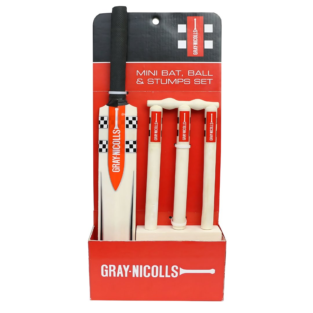 Gray Nicolls Mini Bat, Stumps & Ball Set - Cricket Kit - Wiz Sports